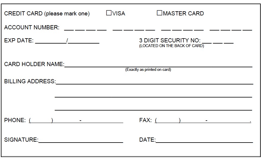 Credit Card Authorization Form Card Not Present CenPOS Credit Card 